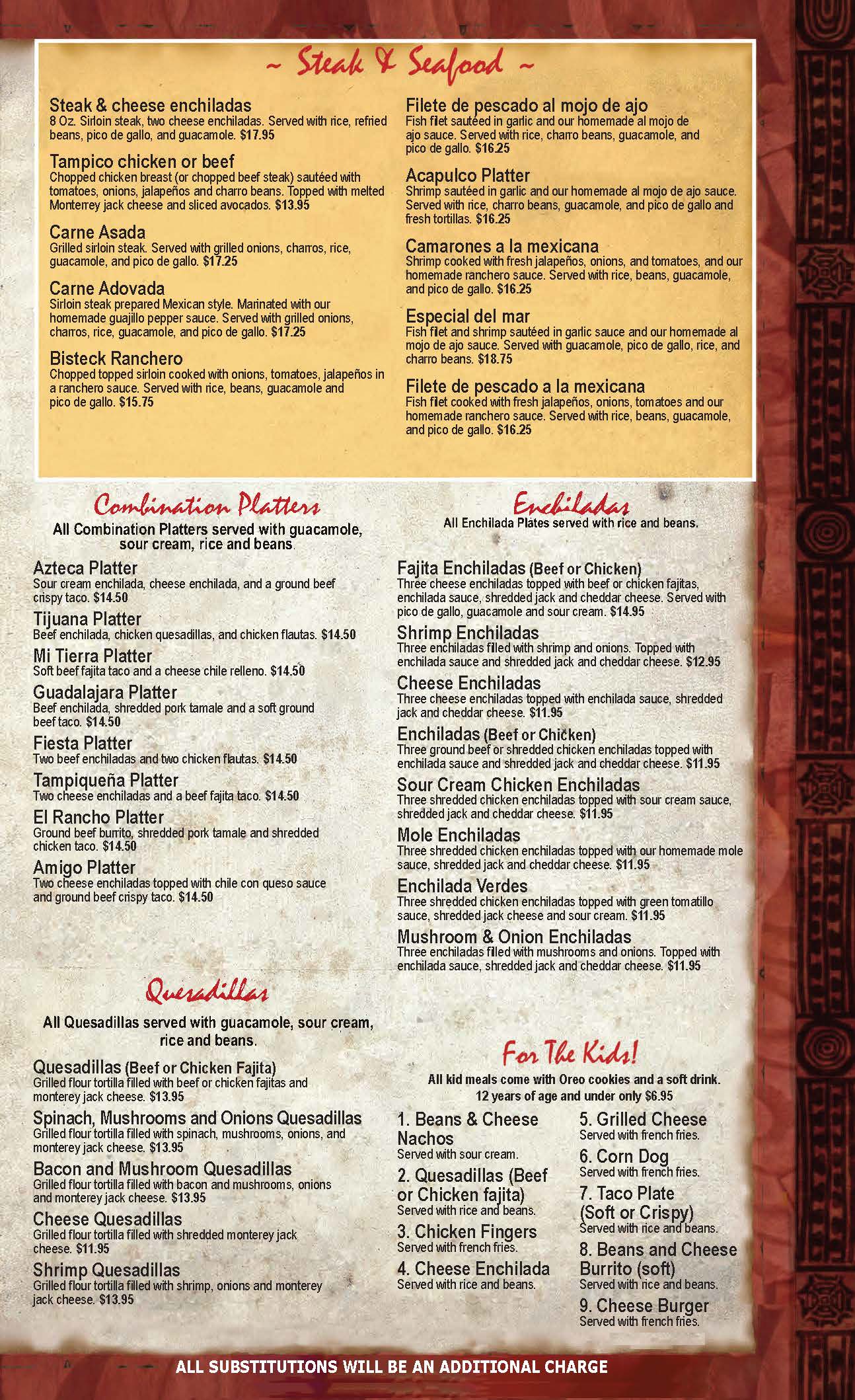 Menu - Mi Pueblo
